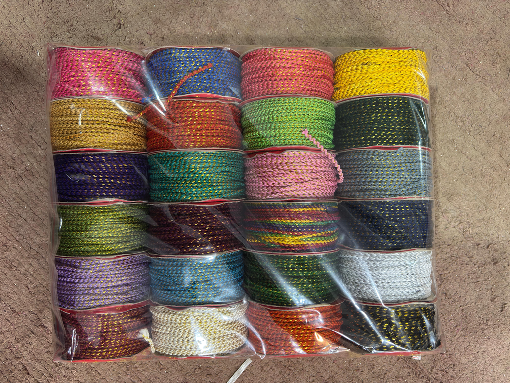 Star dori roll 10 meter mix colour packing ans golden multi colour also ...